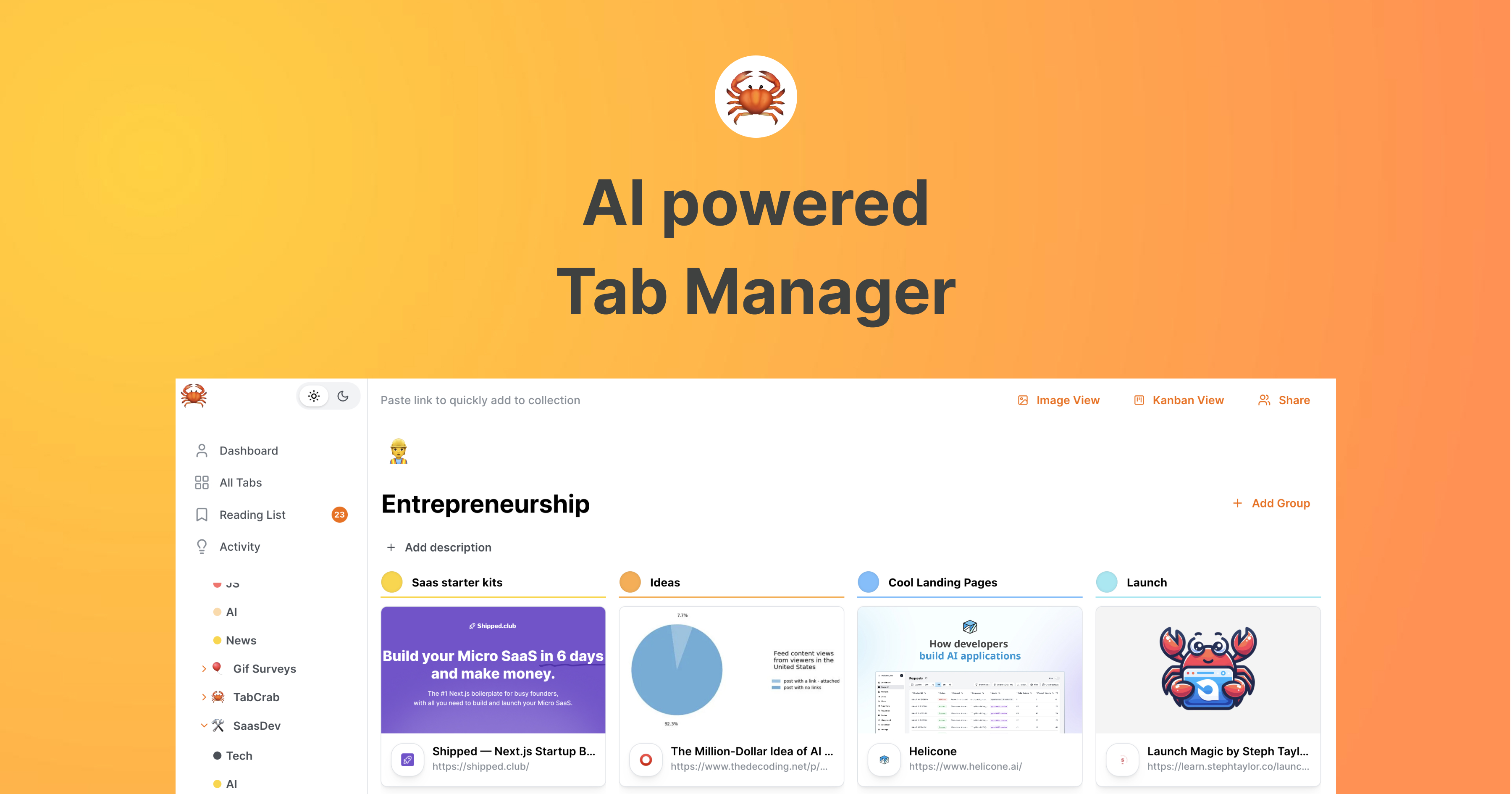 TabCrab: Your AI-Powered Tab Management Solution